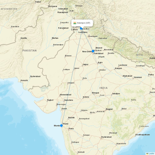 Adampur (AIP) flight routes & destinations - Flight Routes