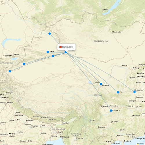 Hami (DHH) flight routes & destinations - Flight Routes