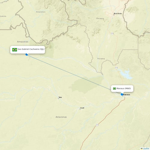 Sao Gabriel Cachoeira (SJL) flight routes & destinations - Flight Routes