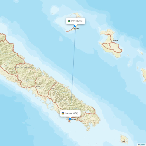 Ouvea (UVE) flight routes & destinations - Flight Routes