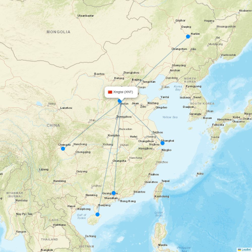 Xingtai (XNT) flight routes & destinations - Flight Routes
