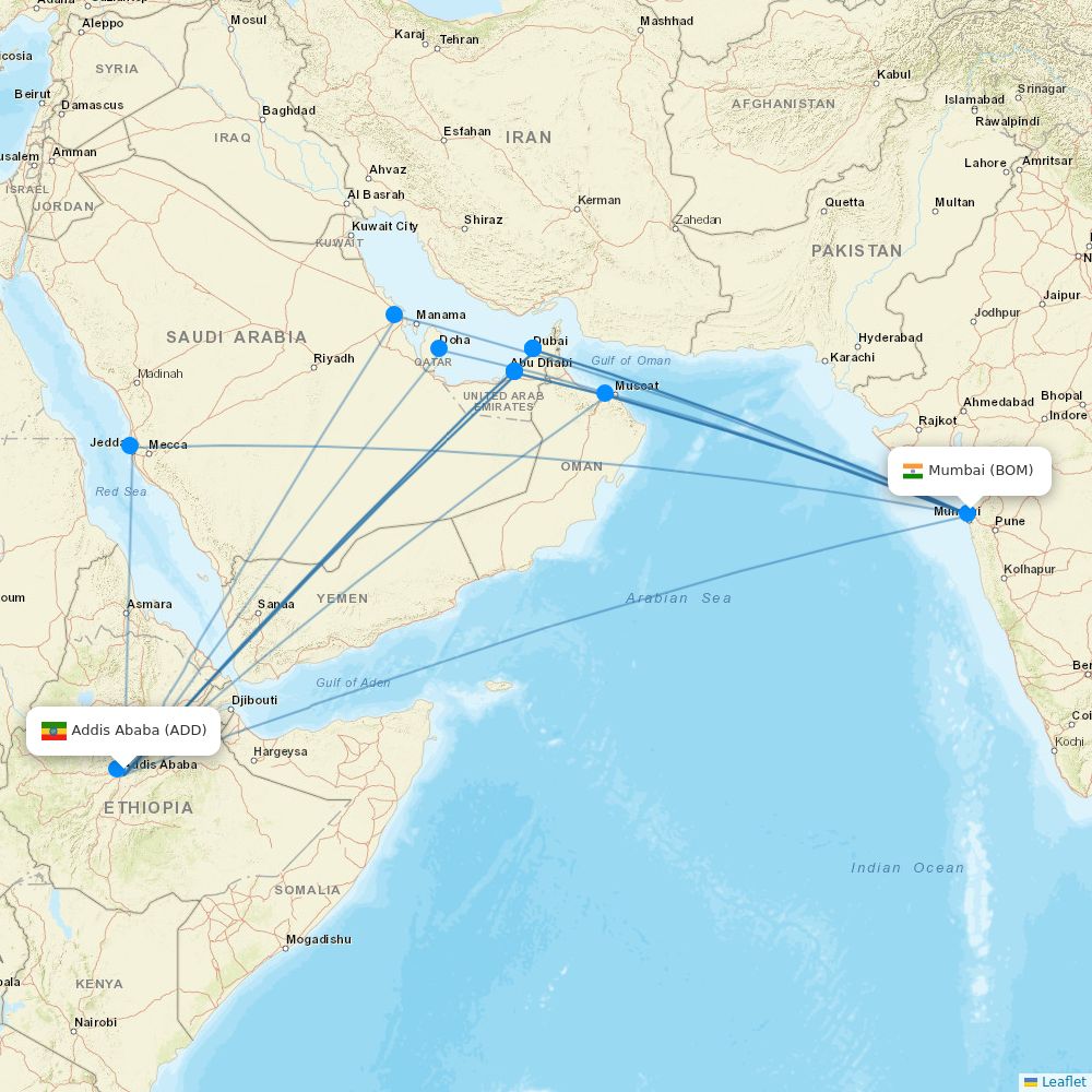 Ethiopian Airlines routes 2025 – map with all flights - Flight Routes