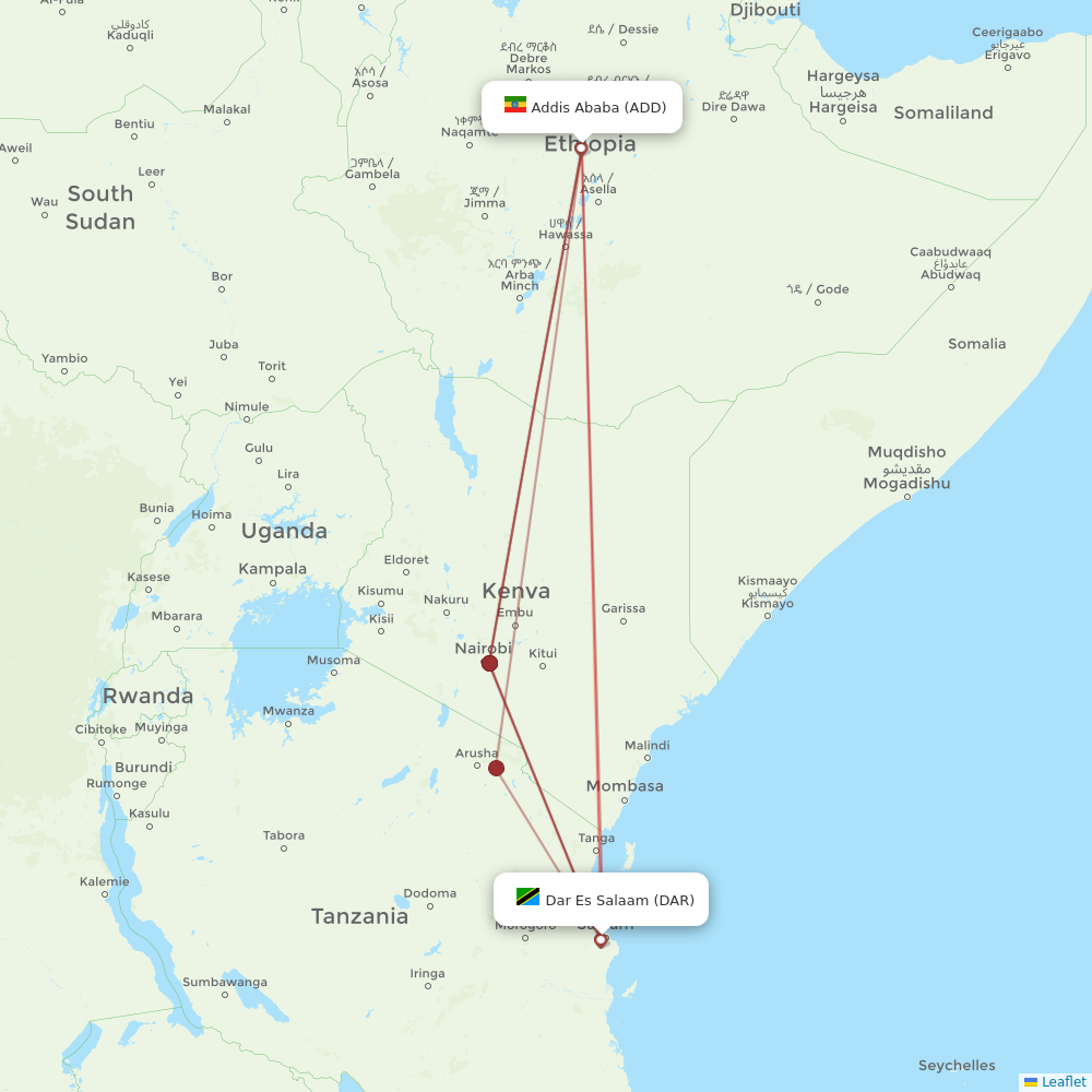 Ethiopian Airlines routes 2025 – map with all flights - Flight Routes