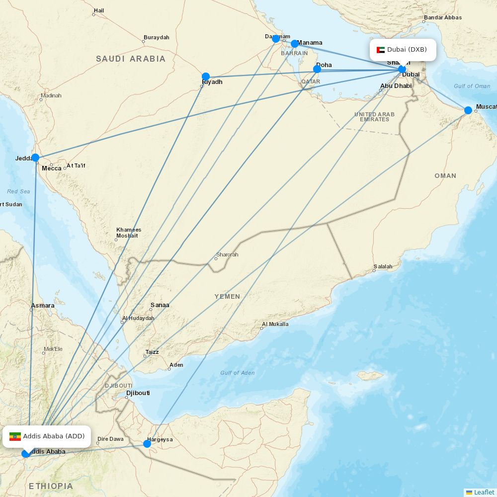 Ethiopian Airlines routes 2025 – map with all flights - Flight Routes