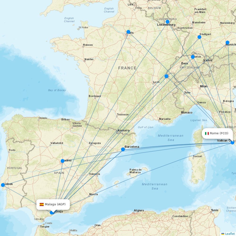 Wizz Air Malta airline routes (W4) 2026, map - Flight Routes