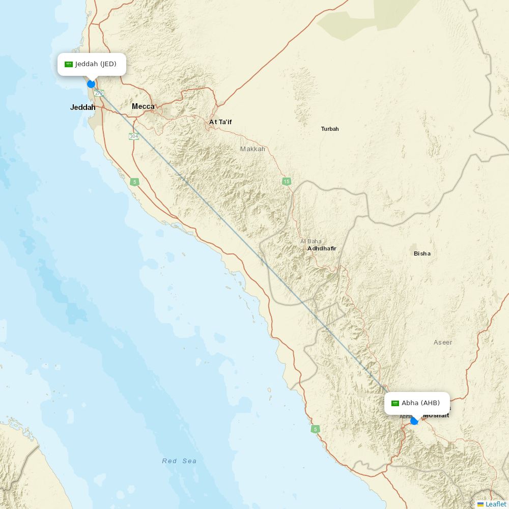 Flynas airline routes (XY) 2026, map - Flight Routes