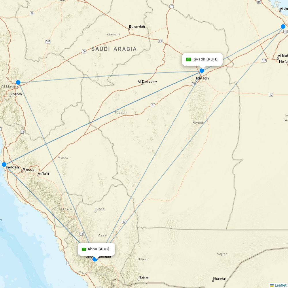 Saudia routes 2025 – interactive map with all flights - Flight Routes