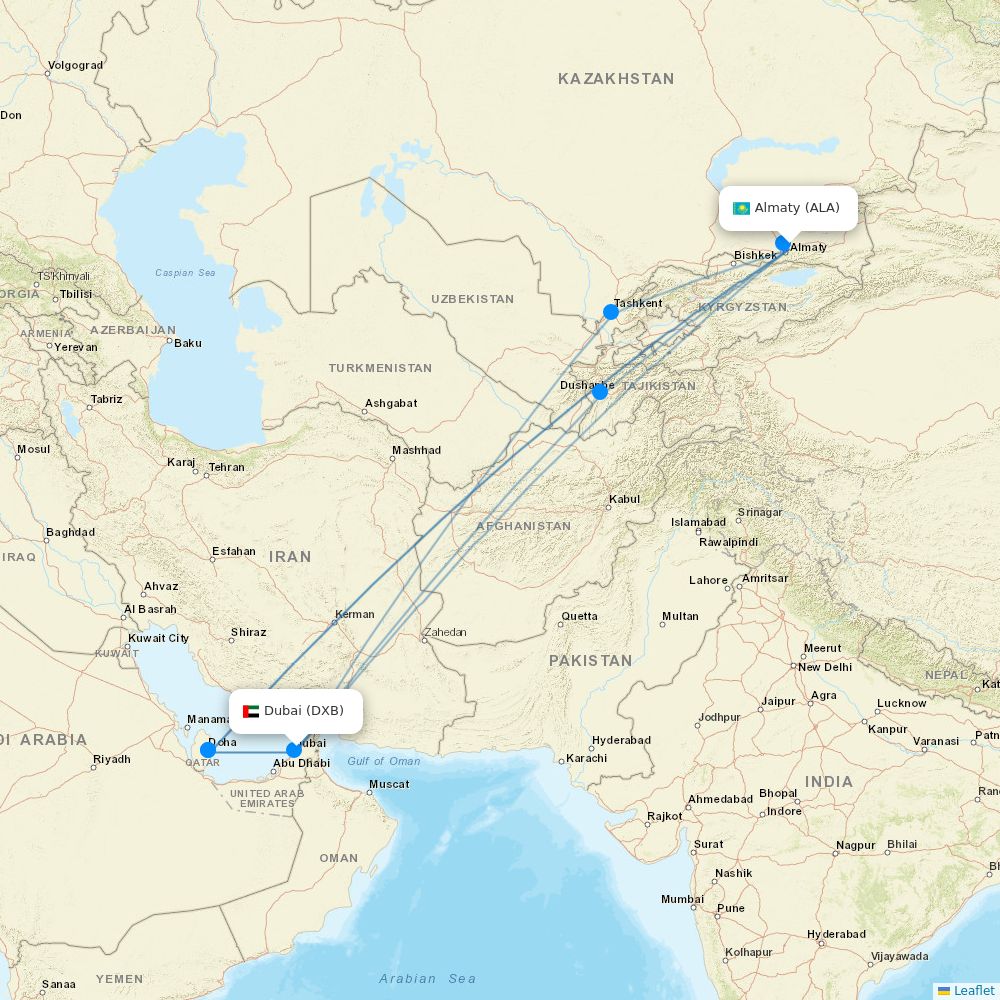 Flydubai routes 2026 – interactive map with all flights - Flight Routes