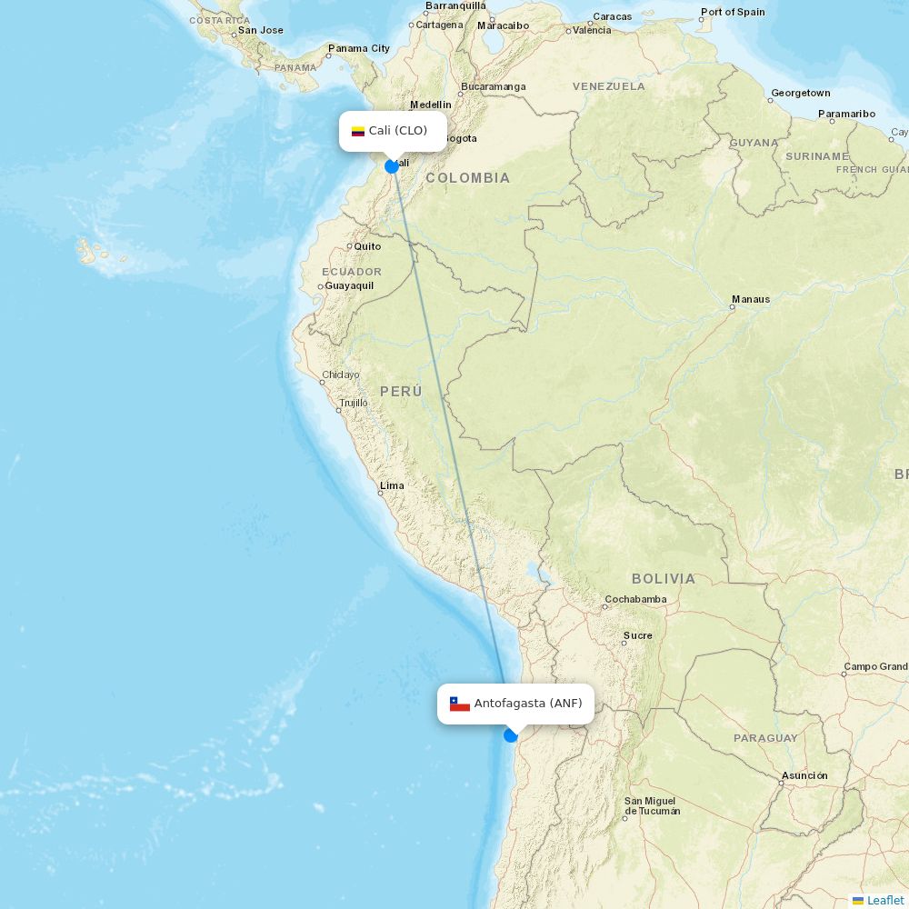 JetSMART airline routes (JA) - map - Flight Routes