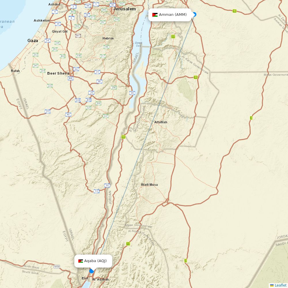 Royal Jordanian airline routes (RJ) 2026, map - Flight Routes