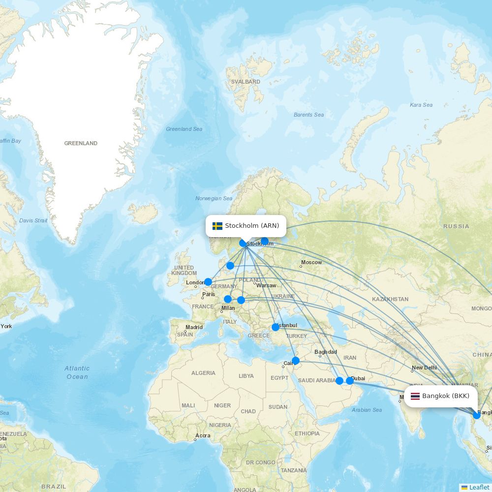 Norse Atlantic Airways airline routes (N0) 2026, map - Flight Routes