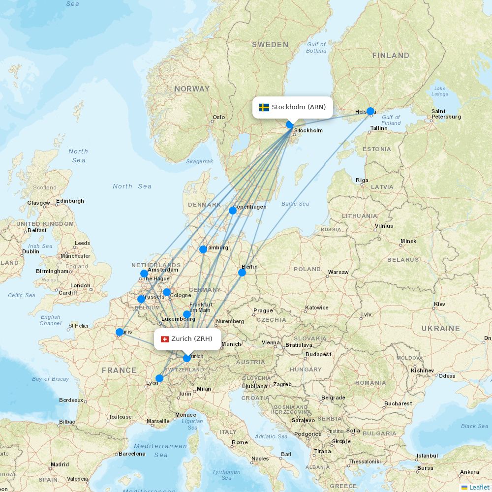 Swiss routes 2025 – interactive map with all flights - Flight Routes