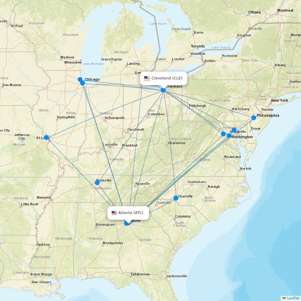 Frontier Airlines routes 2026 – map with all flights - Flight Routes