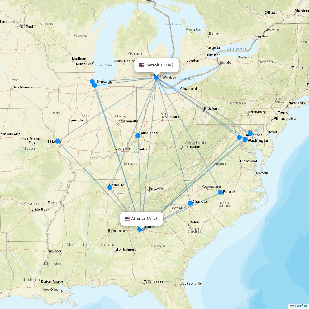 Delta Air Lines routes 2025 – map with all flights - Flight Routes