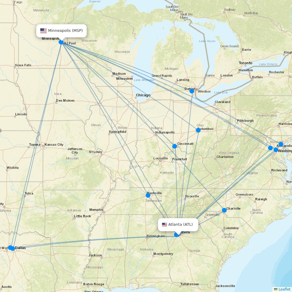 Delta Air Lines routes 2025 – map with all flights - Flight Routes