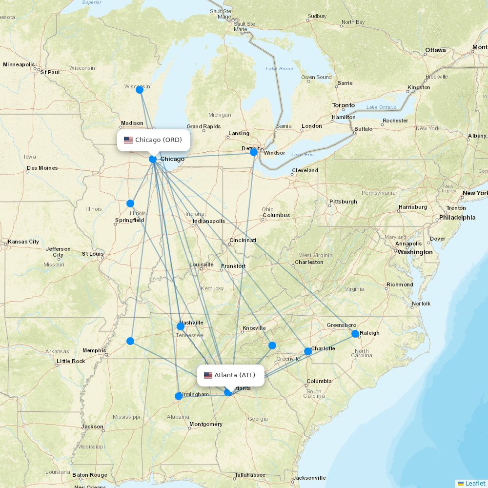 Frontier Airlines routes 2025 – map with all flights - Flight Routes
