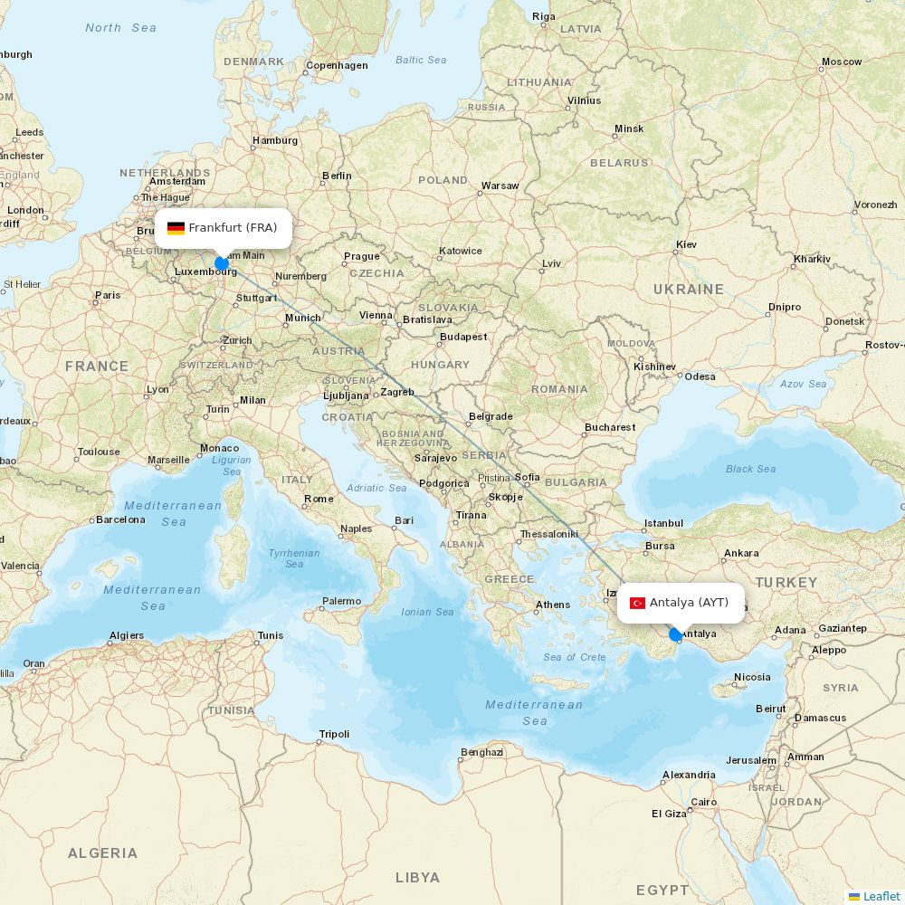 Discover Airlines routes (4Y) 2025, map - Flight Routes