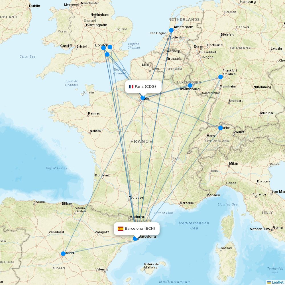 Air France routes 2026 – map with all flights - Flight Routes
