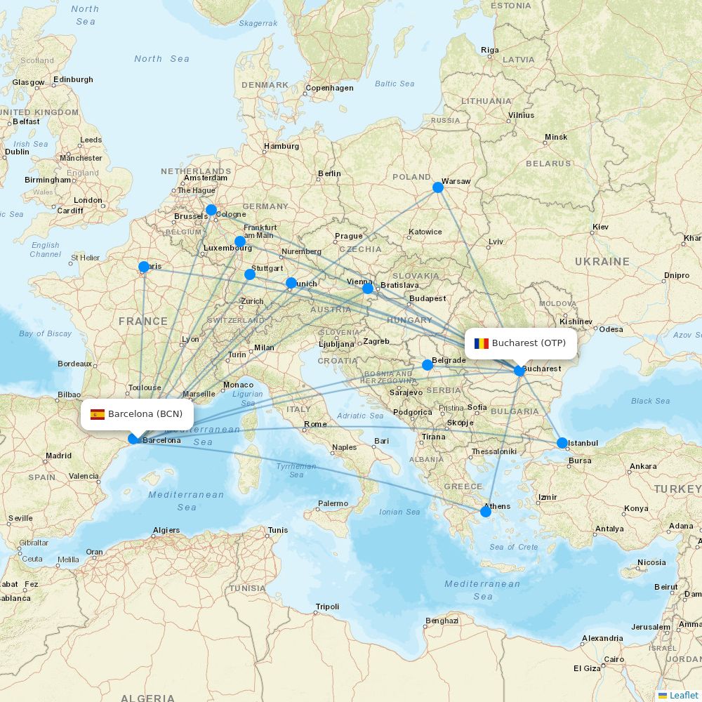 Wizz Air Malta airline routes (W4) 2026, map - Flight Routes