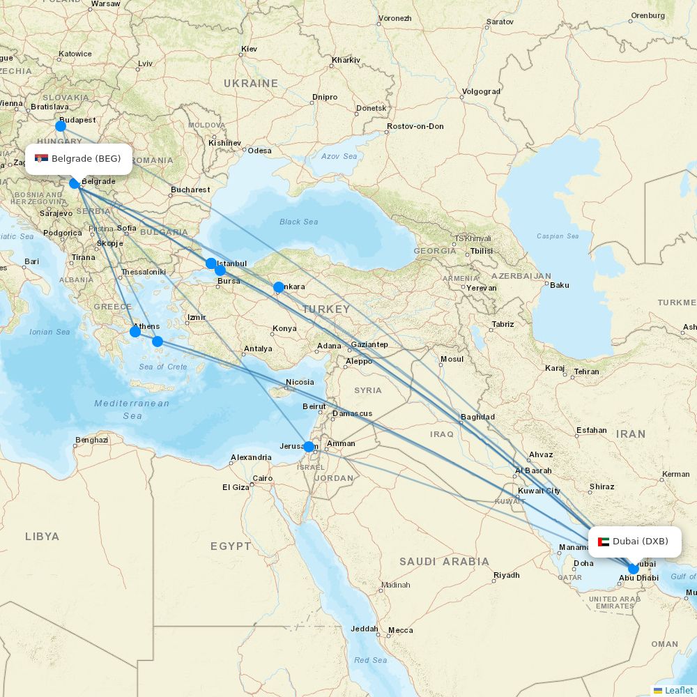 Flydubai routes 2026 – interactive map with all flights - Flight Routes