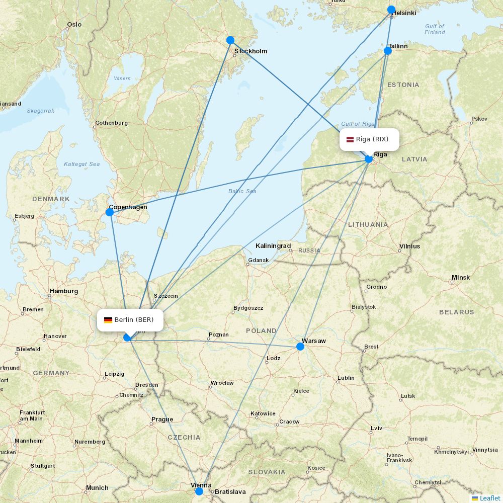 Air Baltic routes 2025 – interactive map with all flights - Flight Routes