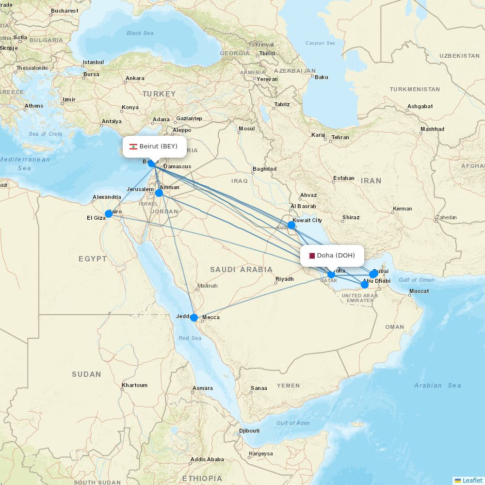 Qatar Airways routes 2025 – map with all flights - Flight Routes
