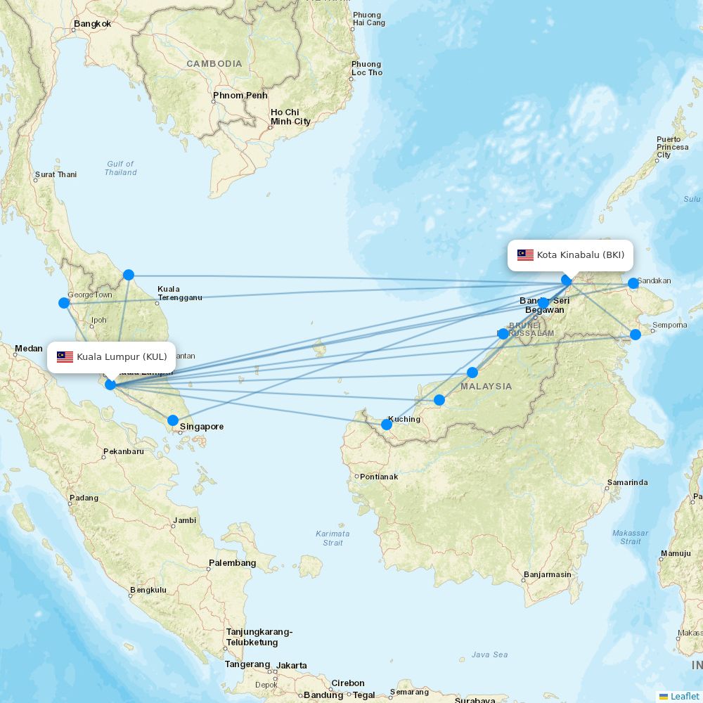 AirAsia routes 2025 – interactive map with all flights - Flight Routes