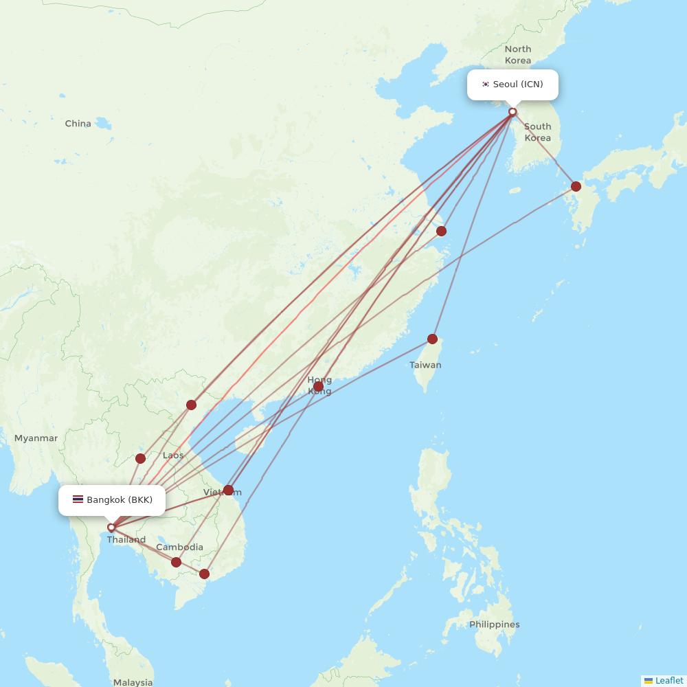 Asiana Airlines routes 2025 – map with all flights - Flight Routes