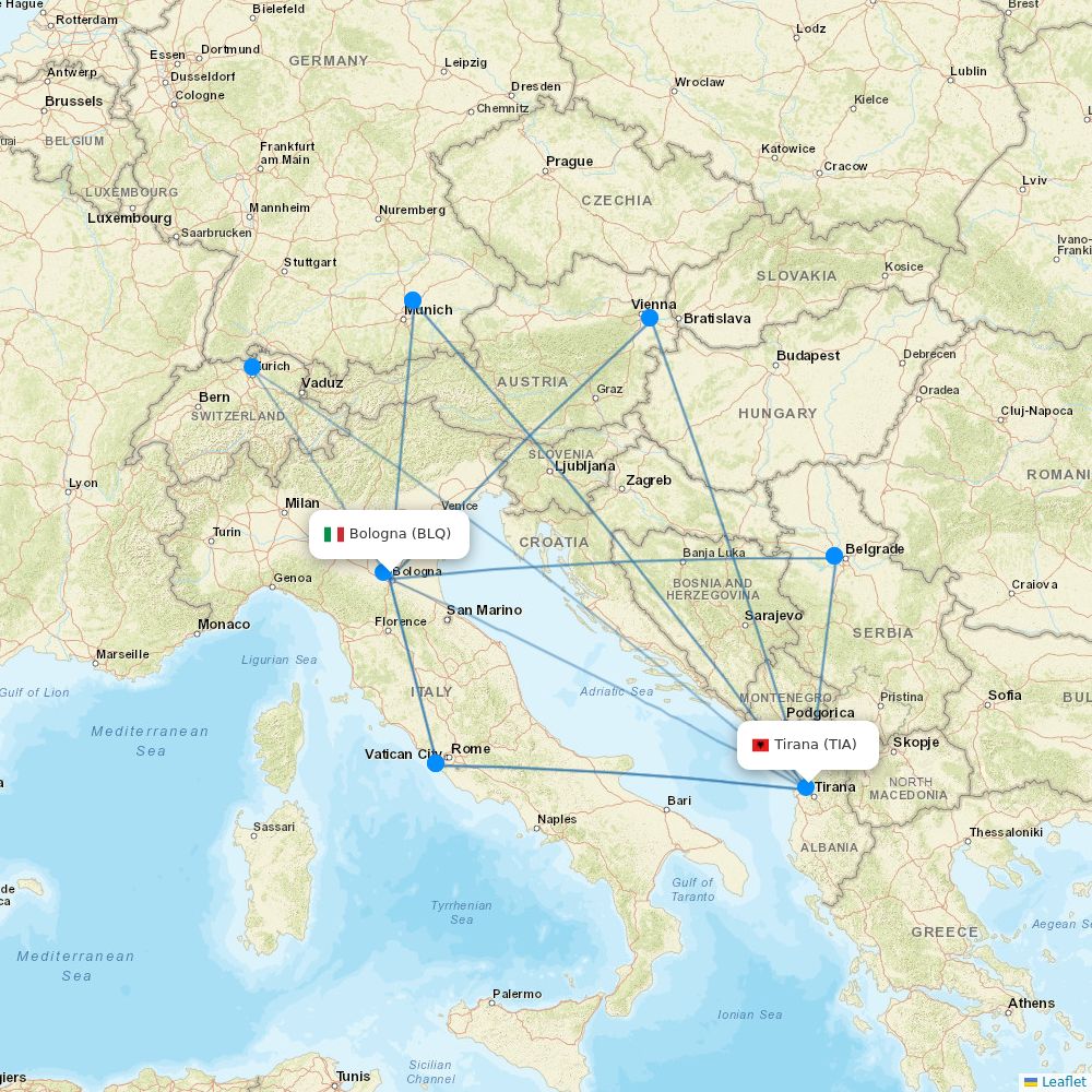 Wizz Air Malta airline routes (W4) 2025, map - Flight Routes