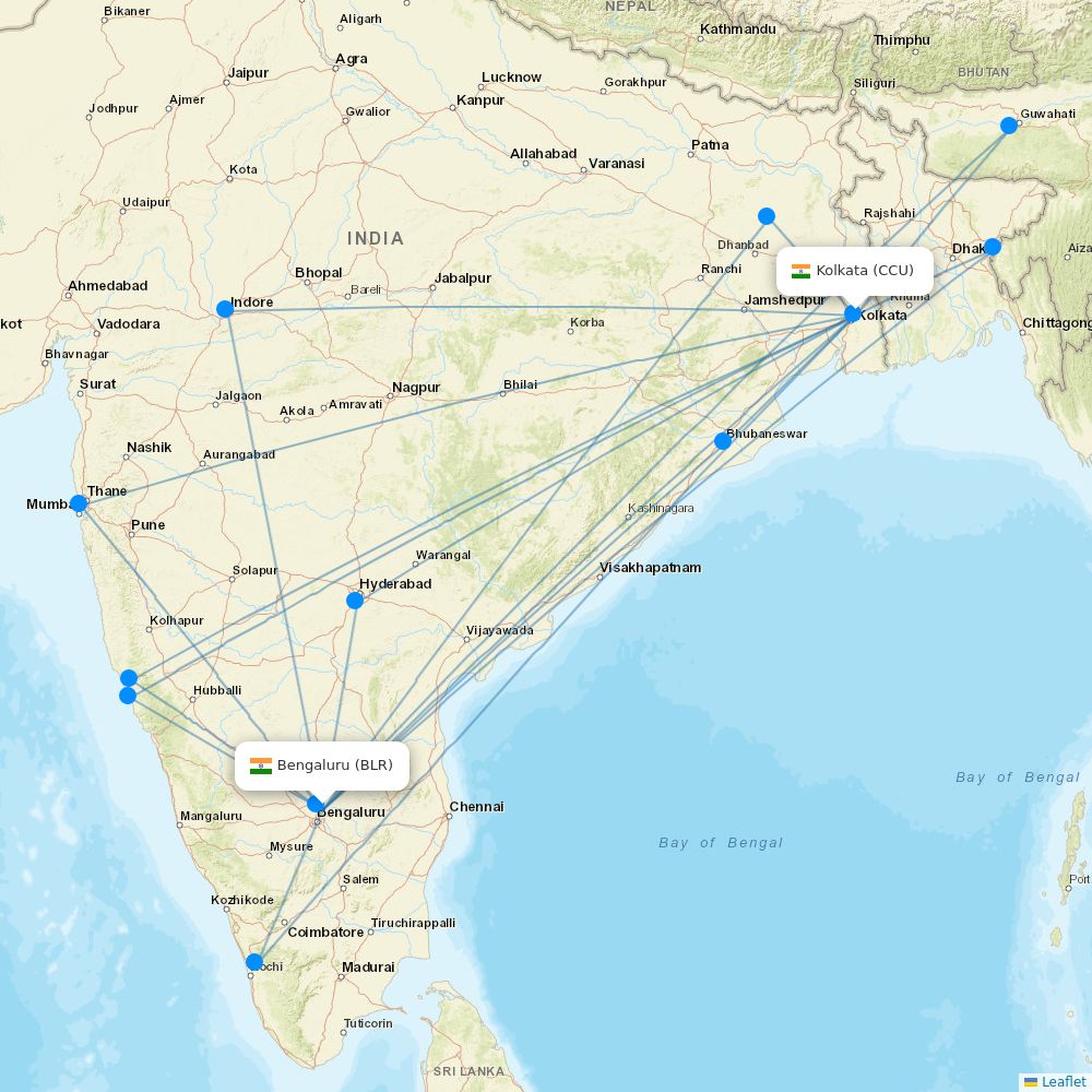 IndiGo routes 2025 – interactive map with all flights - Flight Routes