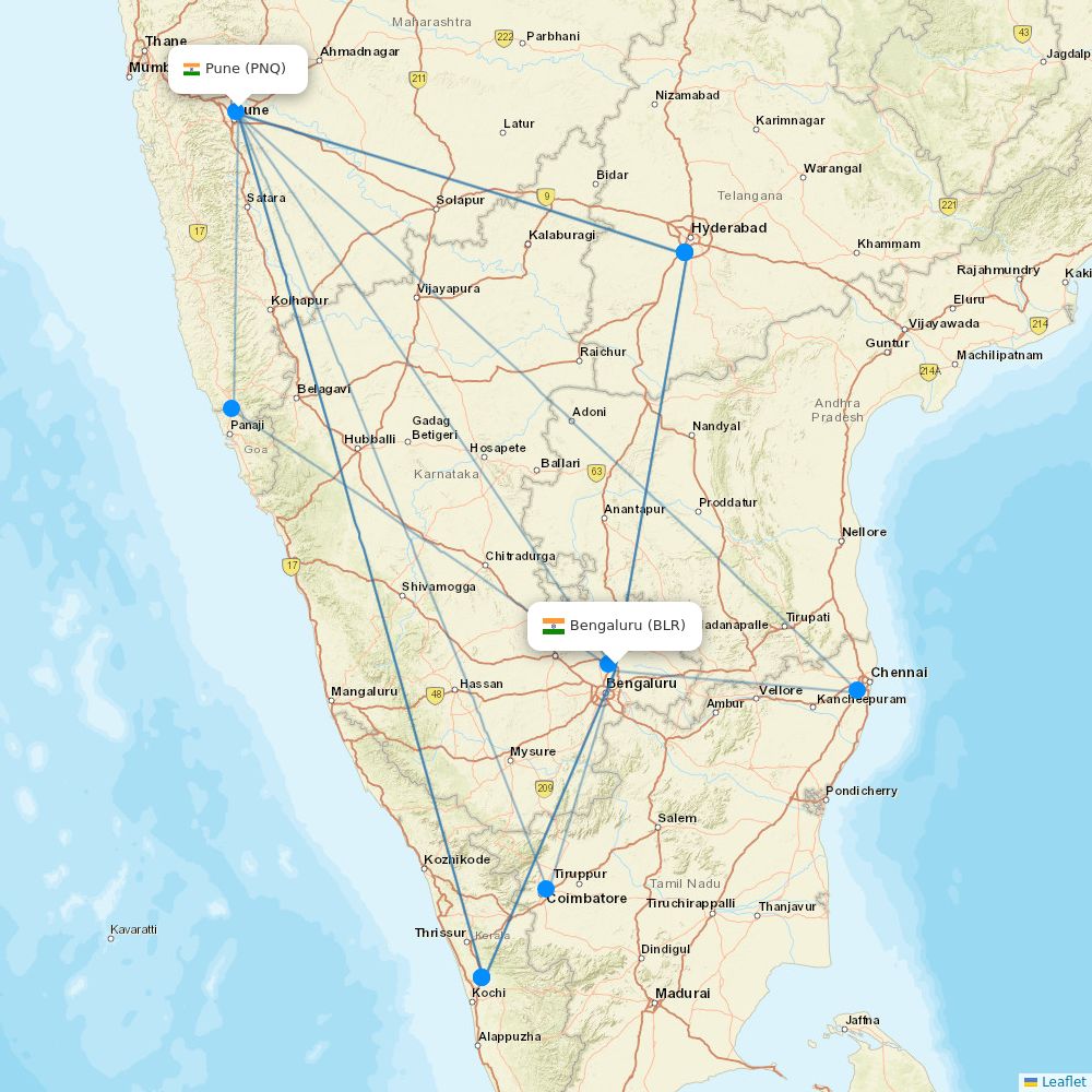 IndiGo routes 2025 – interactive map with all flights - Flight Routes