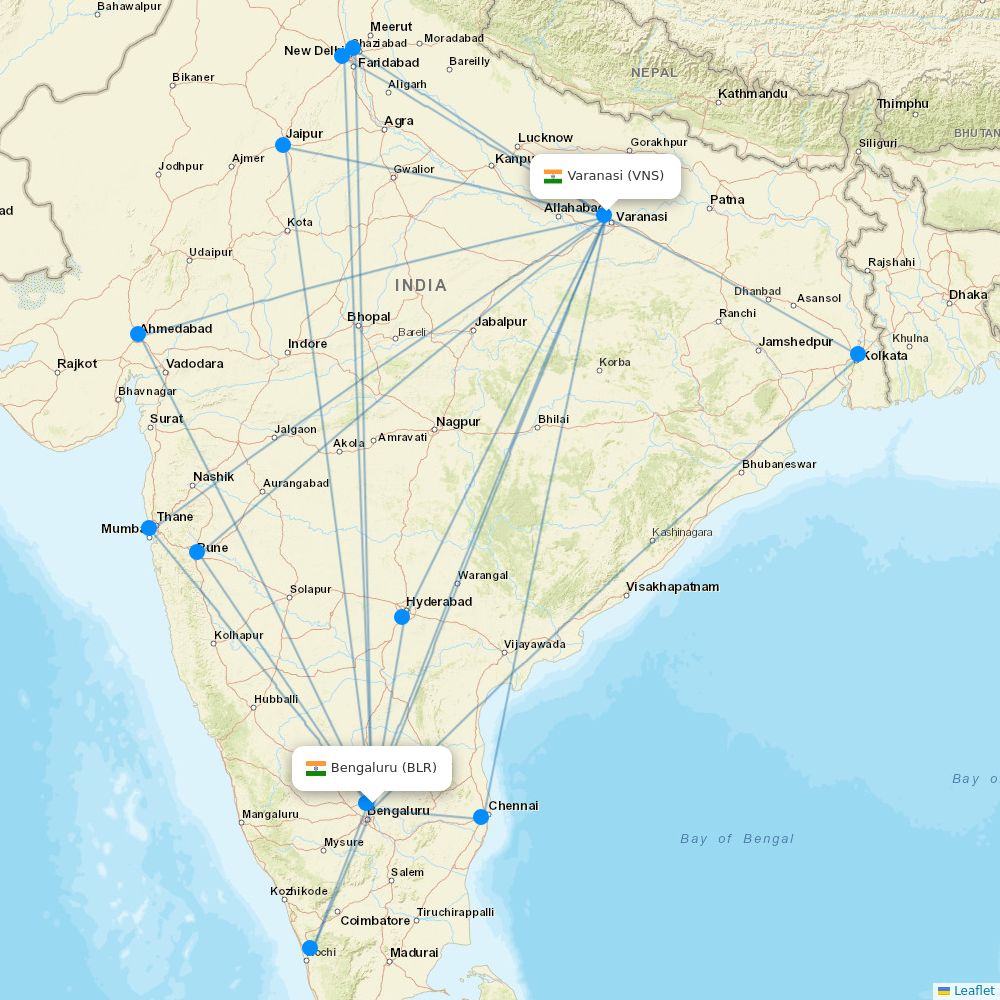Air India Express airline routes (IX) 2026, map - Flight Routes