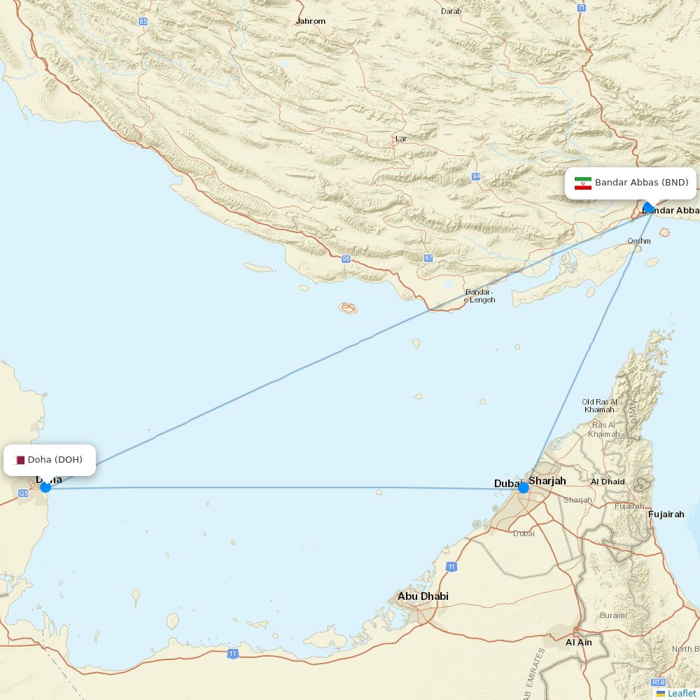 Iran Air airline routes (IR) 2026, map - Flight Routes
