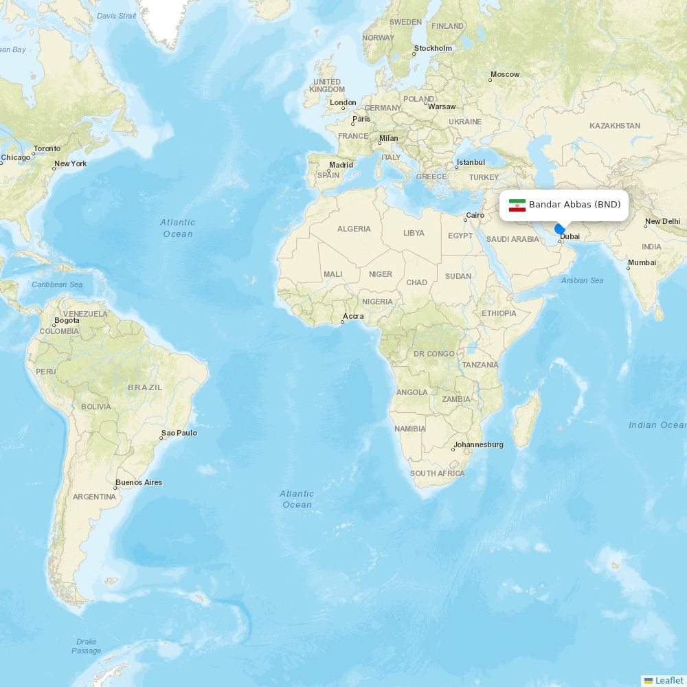Iran Air airline routes (IR) - map - Flight Routes