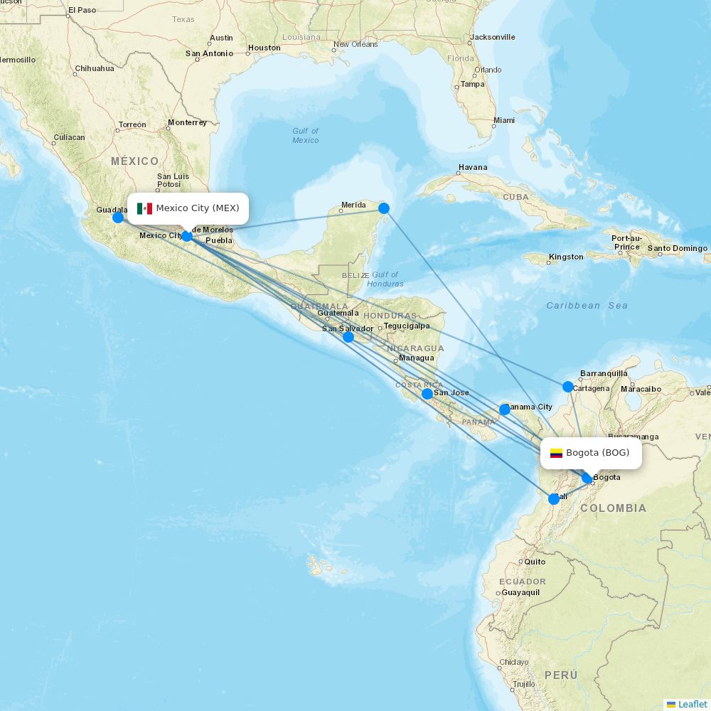 Avianca routes 2025 – interactive map with all flights - Flight Routes