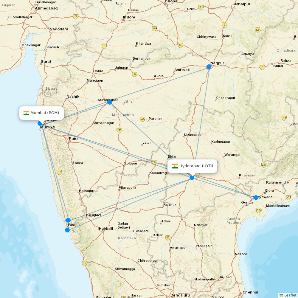 IndiGo routes 2025 – interactive map with all flights - Flight Routes