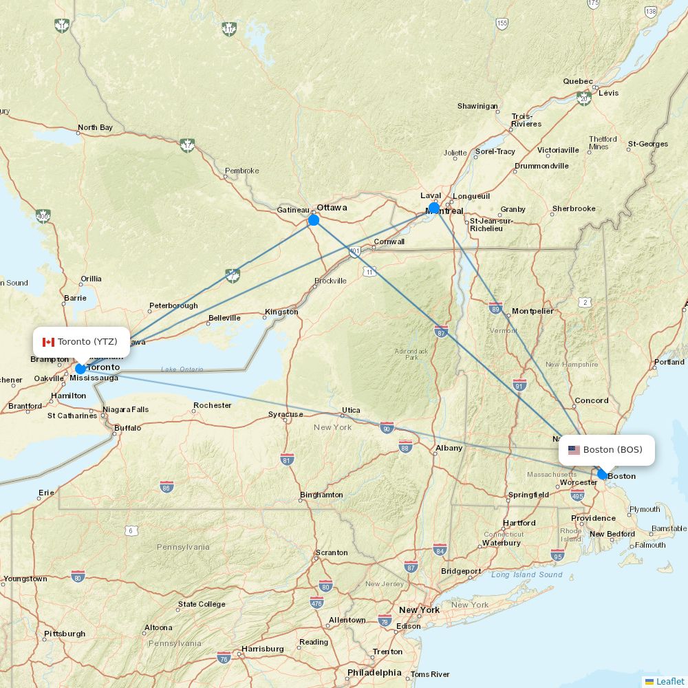 Porter Airlines routes 2025 – map with all flights - Flight Routes