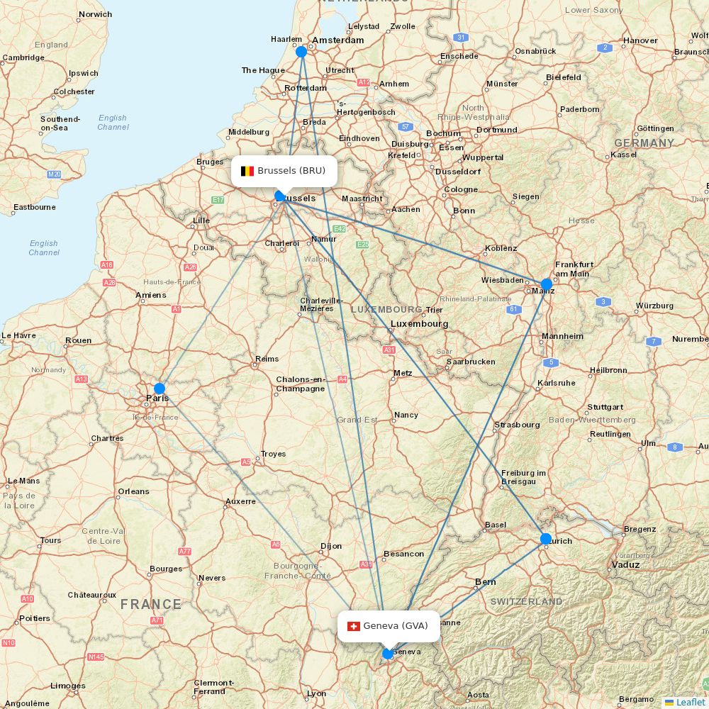 Swiss routes 2025 – interactive map with all flights - Flight Routes