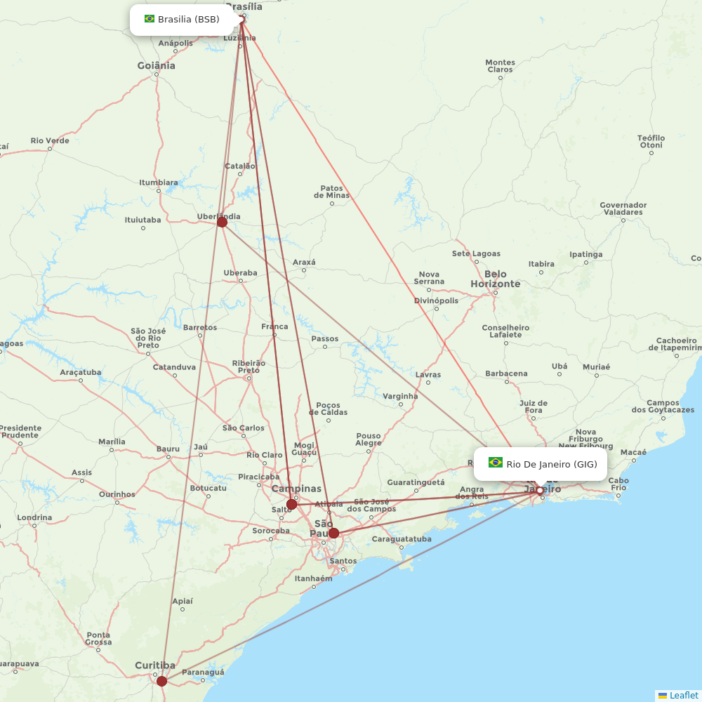 Gol routes 2025 – interactive map with all flights - Flight Routes