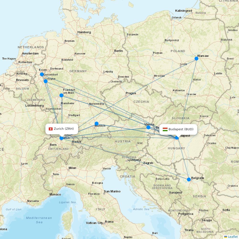 Swiss routes 2025 – interactive map with all flights - Flight Routes