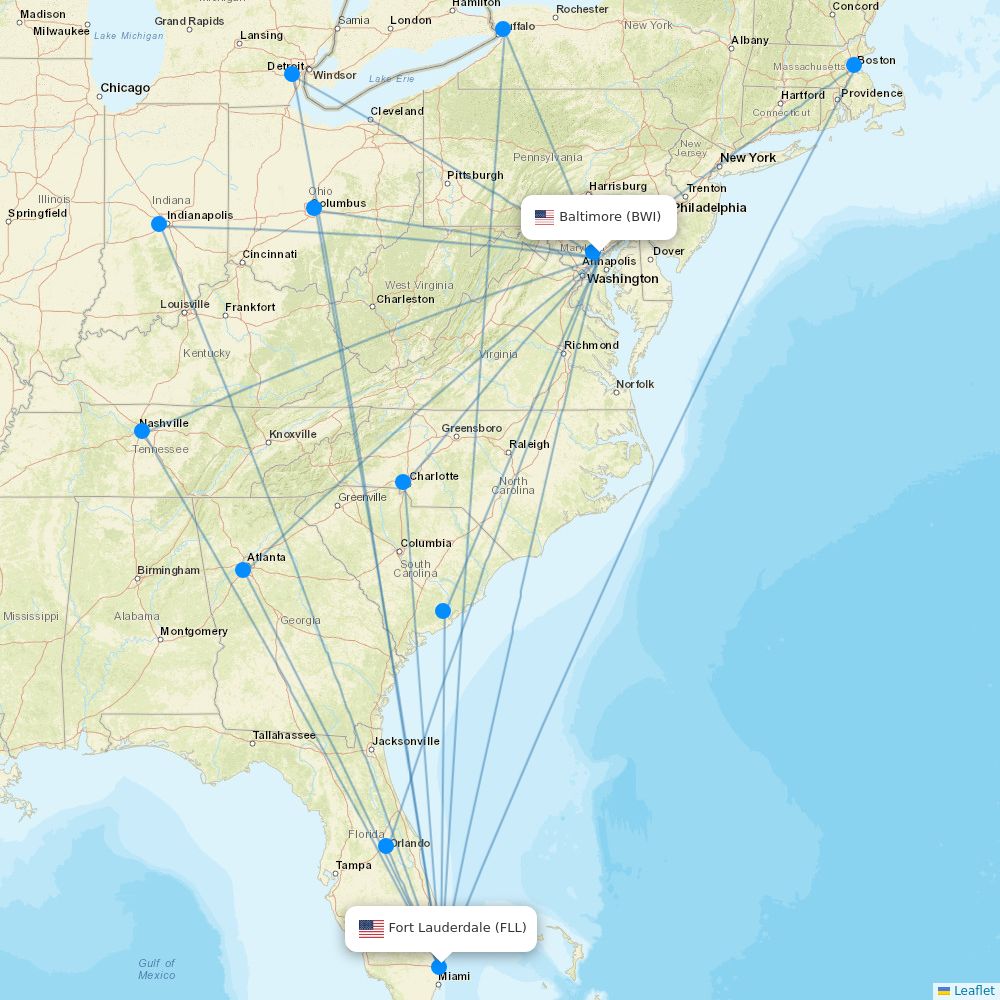 Spirit Airlines routes 2025 – map with all flights - Flight Routes