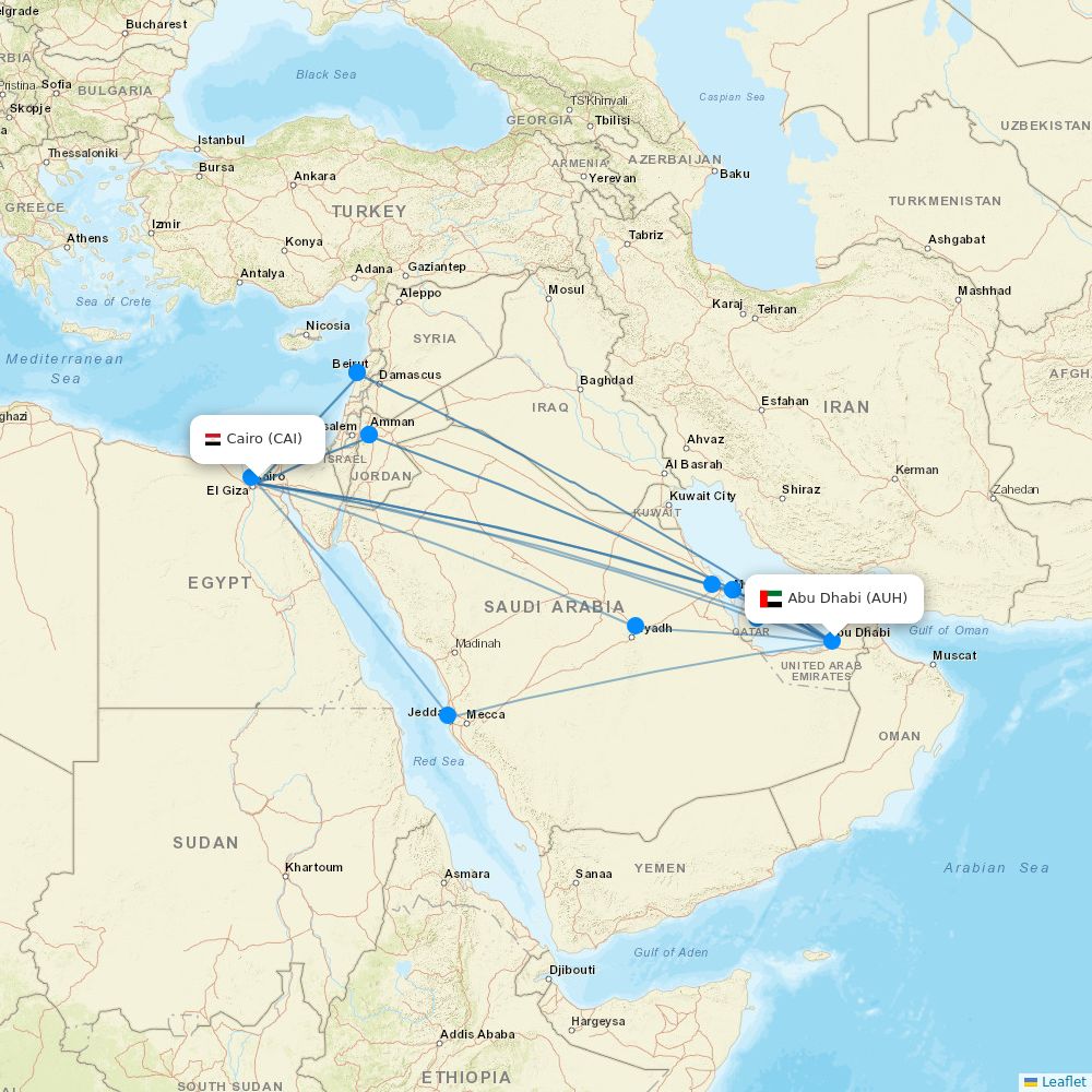 EgyptAir airline routes (MS) 2026, map - Flight Routes