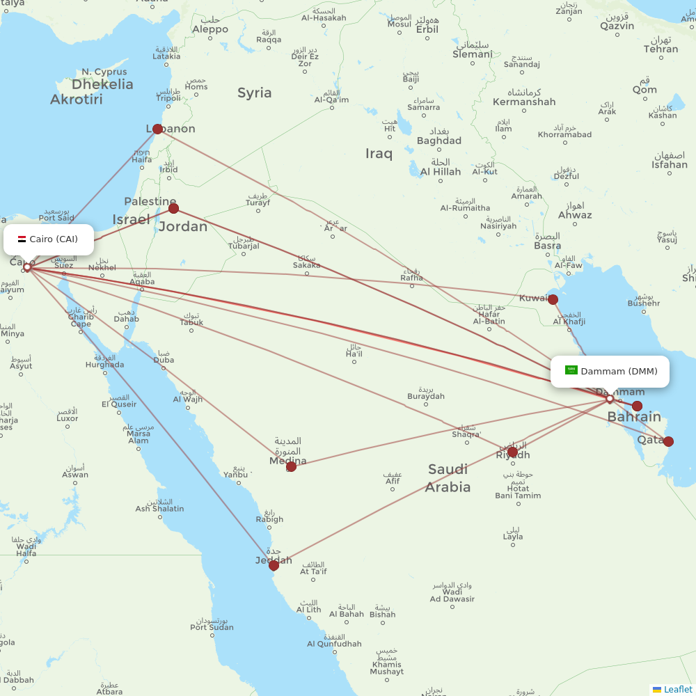 Flyadeal airline routes (F3) 2026, map - Flight Routes