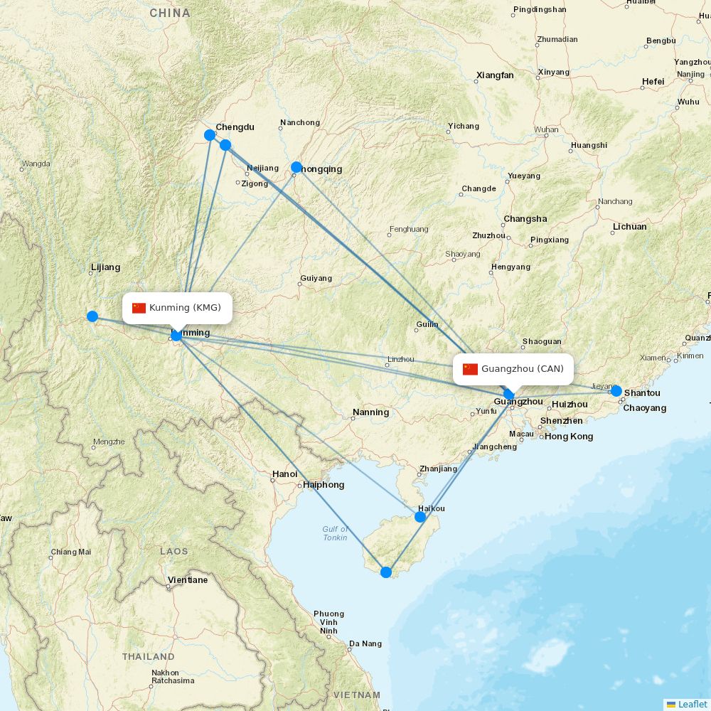 China Southern Airlines routes 2025 – map with all flights - Flight Routes