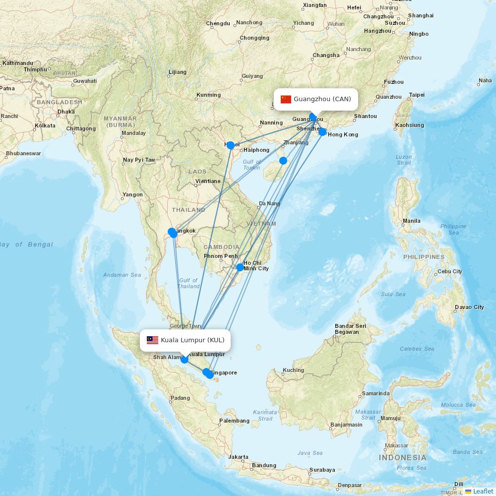 AirAsia routes 2025 – interactive map with all flights - Flight Routes