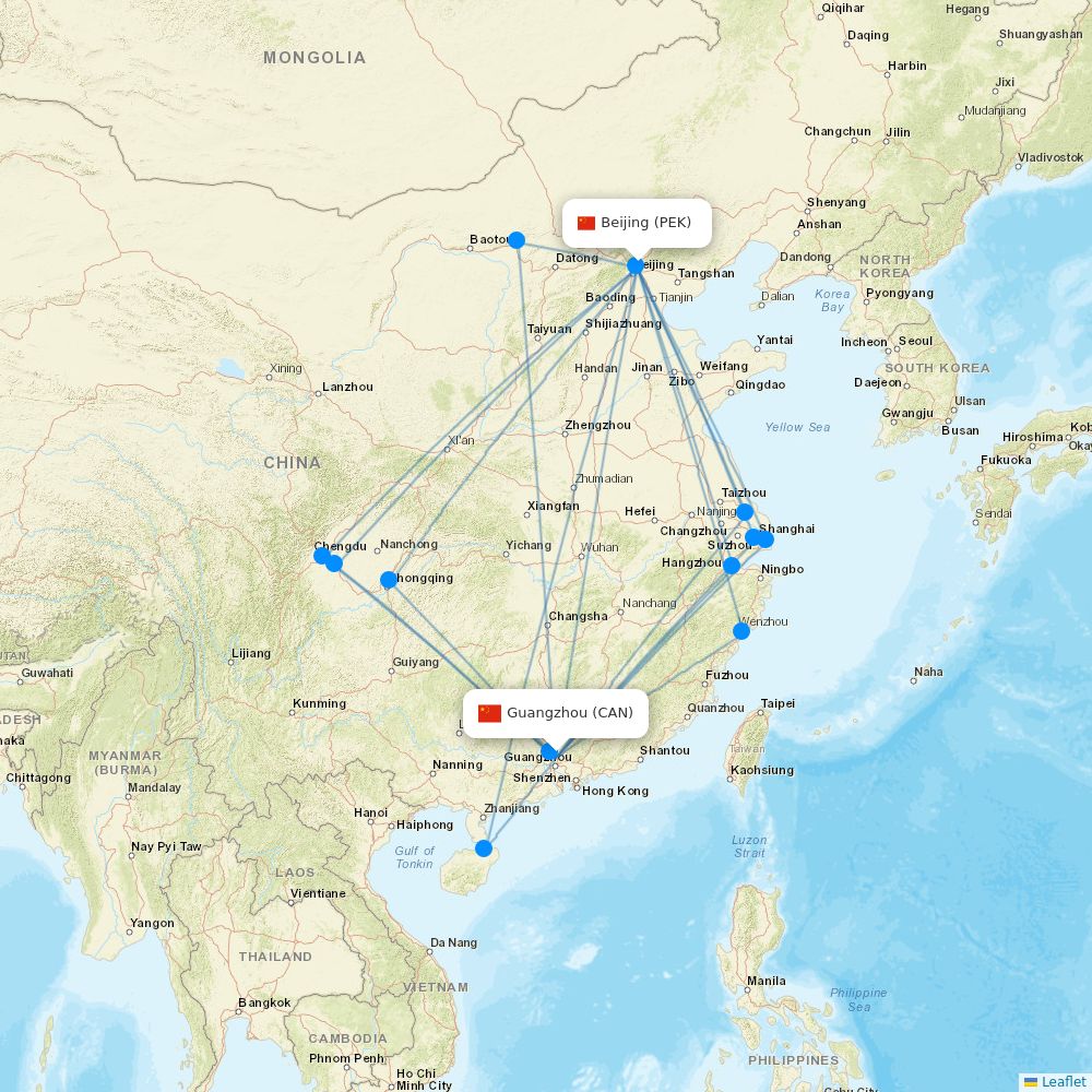 Air China routes 2025 – interactive map with all flights - Flight Routes