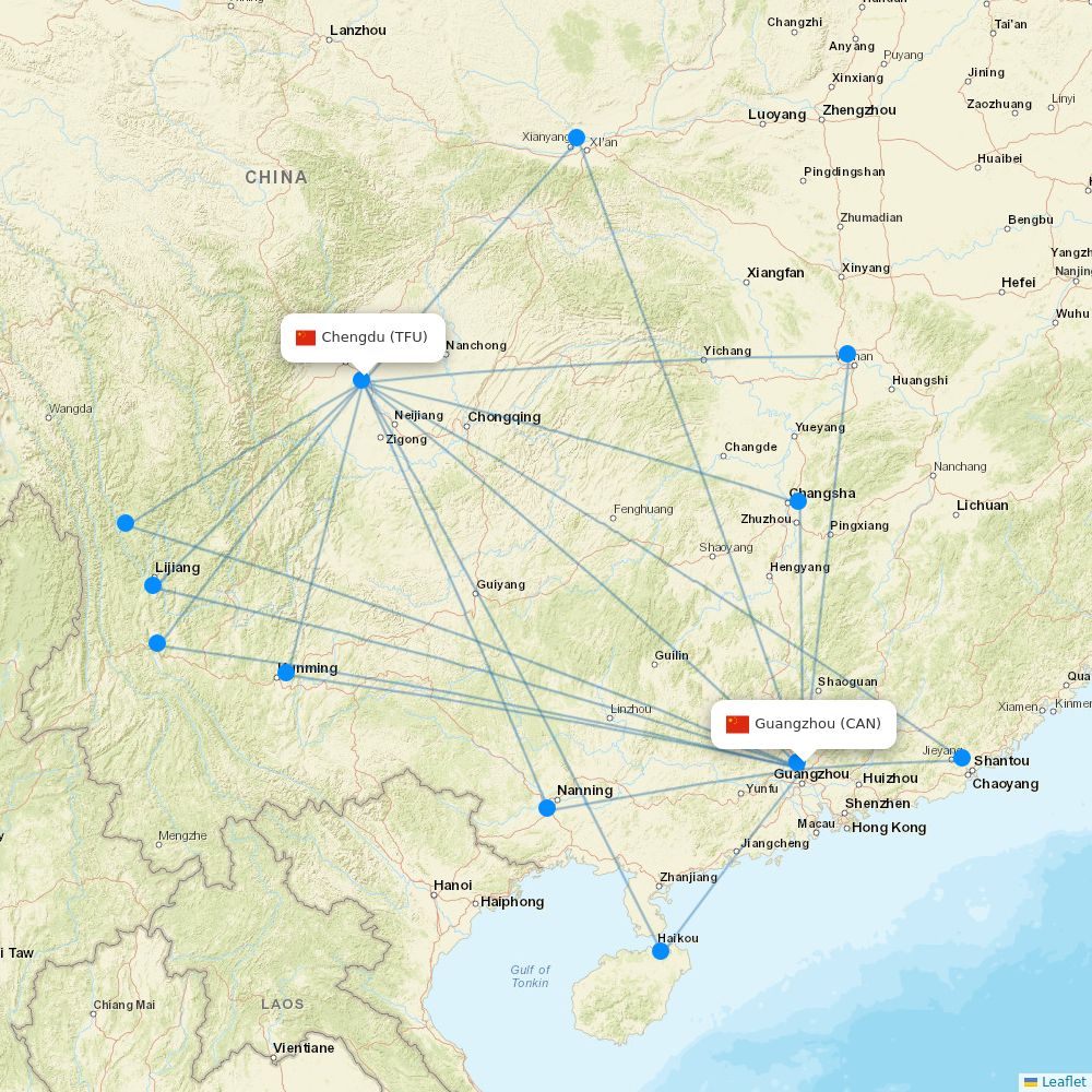 Shenzhen Airlines routes 2025 – map with all flights - Flight Routes