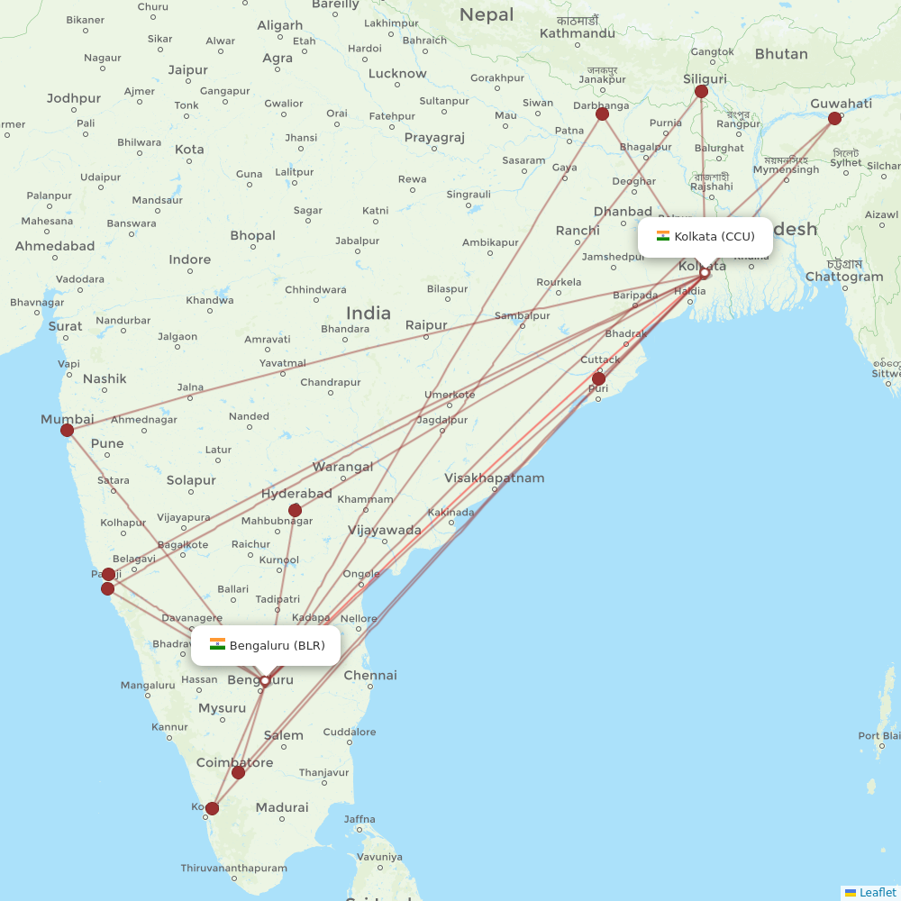 IndiGo routes 2025 – interactive map with all flights - Flight Routes