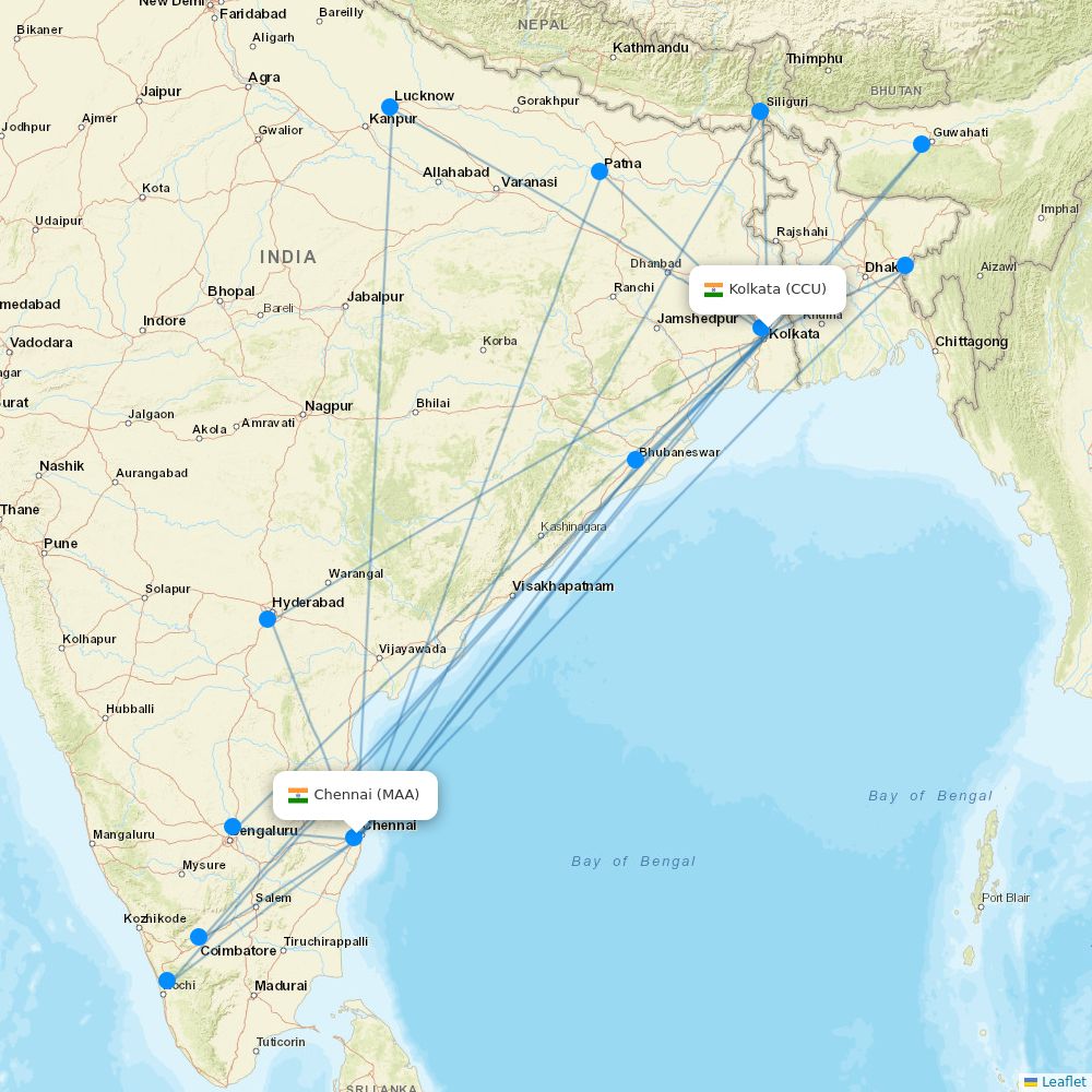IndiGo routes 2026 – interactive map with all flights - Flight Routes