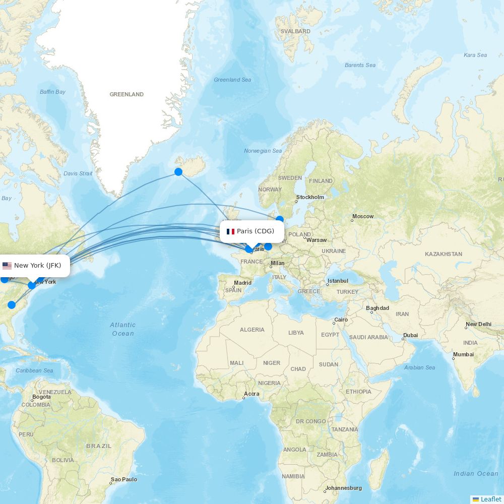 Air France routes 2025 – map with all flights - Flight Routes